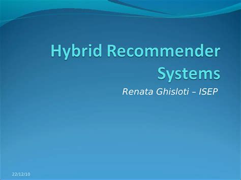 Hybrid Recommender Systems Pdf Computer Software And Applications Computing