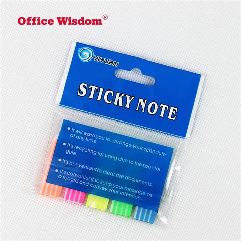 Fluorescent Index Plastic Sticky Note Colorful Pet Page Marker Adhesive