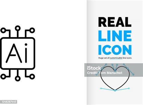 Icône De Ligne Modifiable Ou Symbole Dai Ou Dintelligence Artificielle