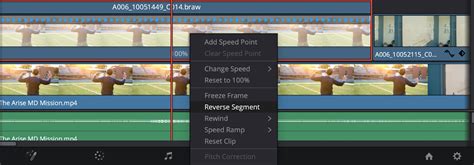 how to reverse a clip in davinci resolve
