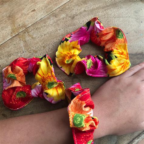 Bright Floral Scrunchie Set Three Scrunchies Depop