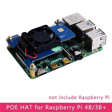 Raspberry Pi 4 Model B PoE HAT Power Over Ethernet Expansion Board With