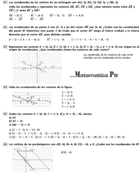 Geometria Analitica Ejercicios Resueltos De Secundariamatematica 4 Eso