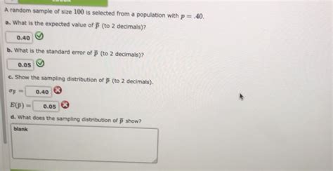 solved a random sample of size 100 is selected from a