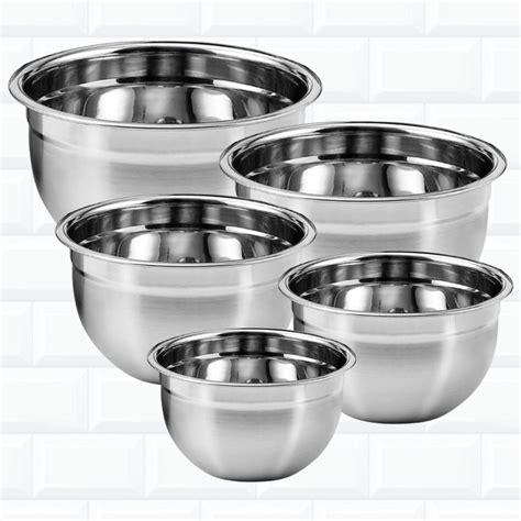 Conjunto Tigelas Bowls Inox 5 Peças Cozinha Multiuso MadeiraMadeira