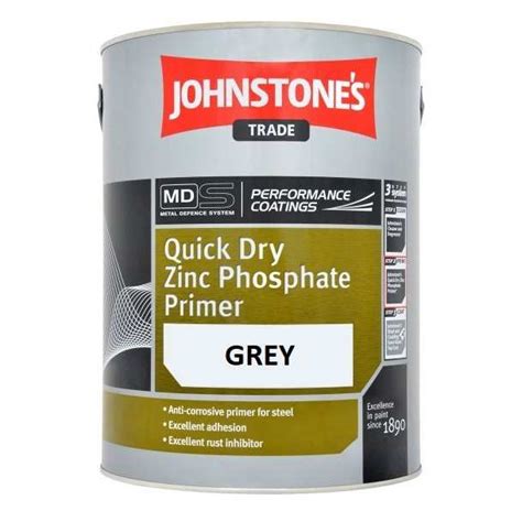 Johnstones Quick Dry Zinc Phos Primer Grey 25l — Paint Stop Limited