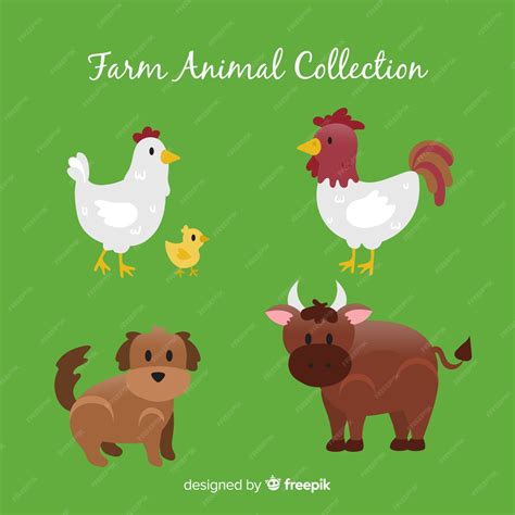 Free Vector Flat Farm Animal Collection