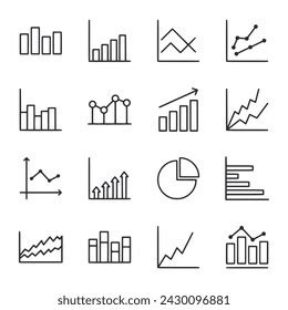 Set Icon Business Graphs Charts Stock Vector Royalty Free Shutterstock