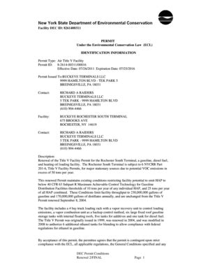 Fillable Online Dec Ny Facility DEC ID 8261400311 DEC Permit