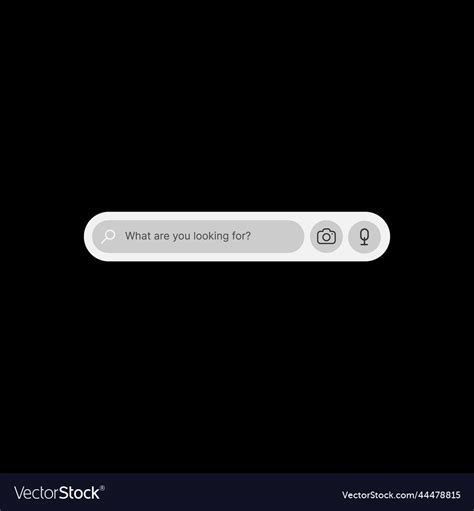 Search Bar Widget Ui Concept On Black Background Vector Image