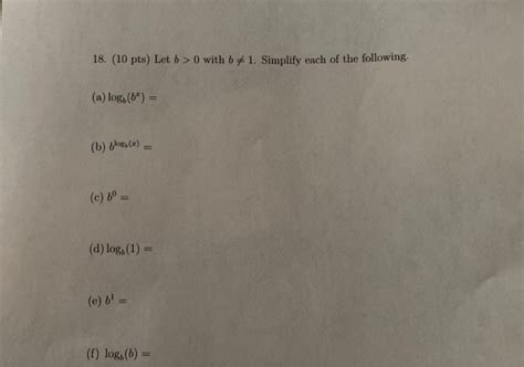 Solved 18 10 Pts Let B0 With B 1 Simplify Each Of The