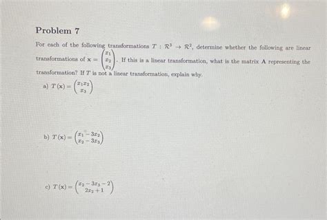 Solved For Each Of The Following Transformations Tr3→r2