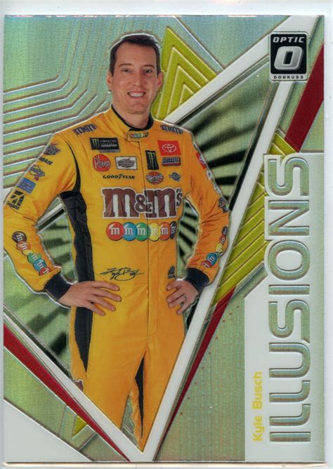 2020 Donruss Racing NASCAR Optic Illusions HOLO SILVER IL1 Kyle Busch EBay
