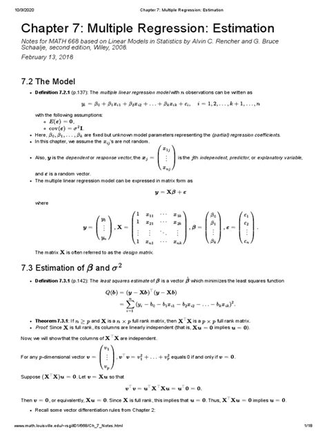 Multiple Regression Estimation Pdf Ordinary Least Squares