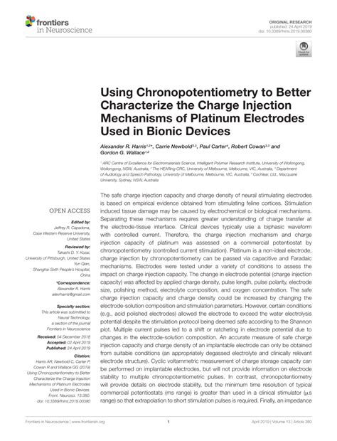 Pdf Using Chronopotentiometry To Better Characterize The Charge