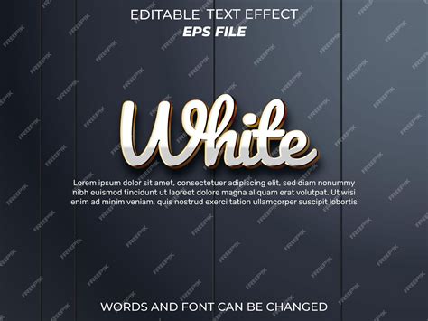 Premium Vector | White text effect font editable typography 3d text ...