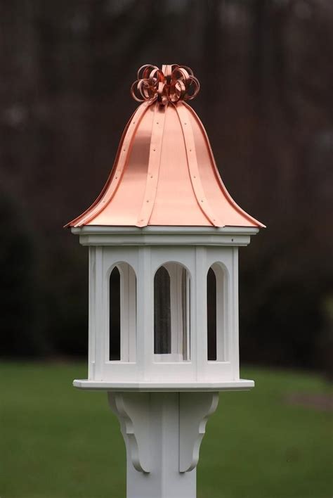 Copper Roof Bird Feeder With Ribbon Detail Gazebo Feeders The