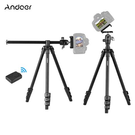 Andoer Q160h Portable Camera Tripod Horizontal Mount Travel Tripod With Remote Control For Dslr