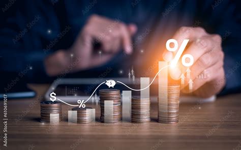 Interest Rate And Dividend Concept Businessman Is Calculating Income