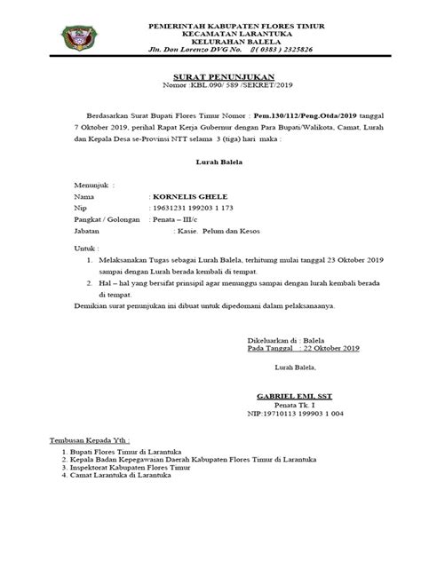 Surat Penunjukan Lurah Pdf