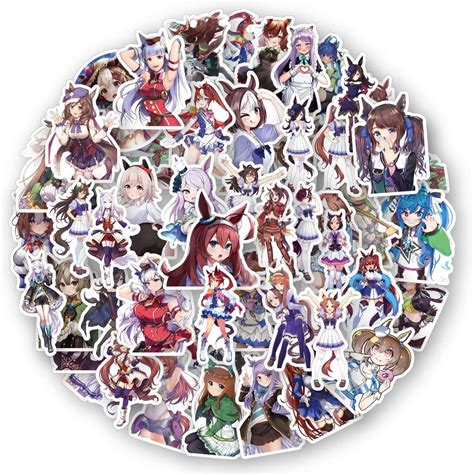 50pcs Pretty Derby Stickers Quadratic Element Girl Anime