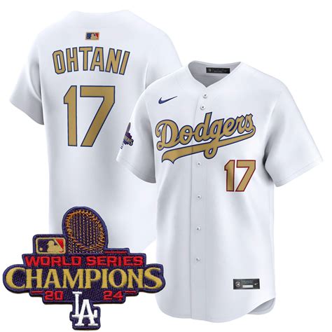 Shohei Ohtani Los Angeles Dodgers White 2025 Gold Collection Limited Jersey