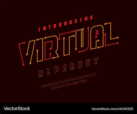 Circuit Font Royalty Free Vector Image Vectorstock