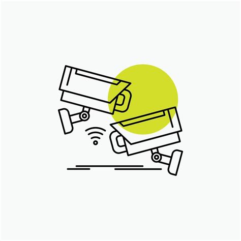 Cctv Camera Security Surveillance Technology Line Icon 13015719