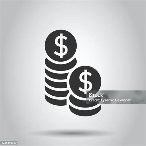 동전 은 평면 스타일의 아이콘을 스택 흰색 고립 된 배경에 달러 동전 벡터 그림 돈 누적 비즈니스 개념 교환에 대한 스톡 벡터