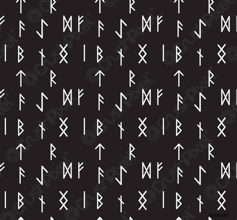 Runes Seamless Pattern Runic Alphabet Wallpaper Writing Ancient Background Old Stock Vector