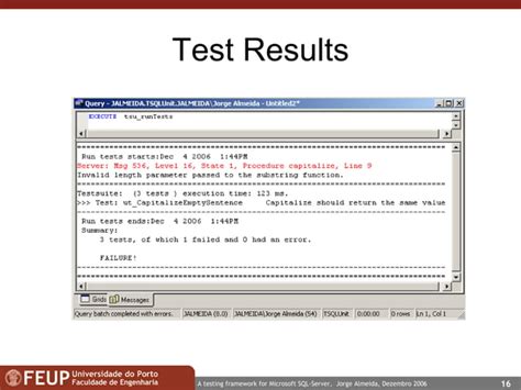 A Testing Framework For Microsoft Sql Server Ppt