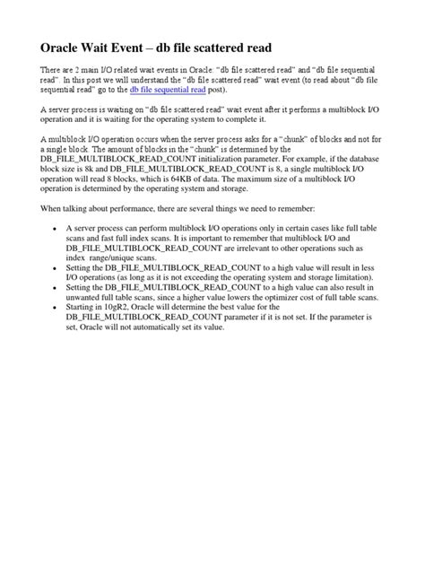 Oracle Wait Events Pdf Database Index Oracle Database