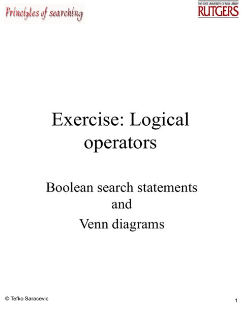 Venn Diagrams Exercise Ppt