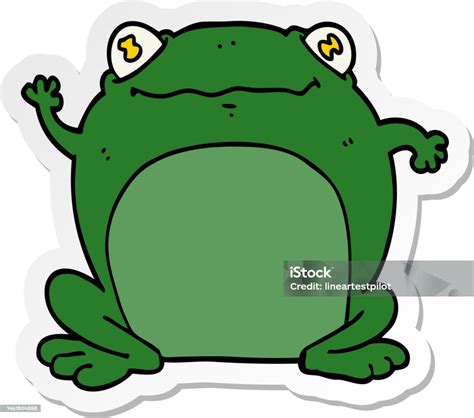 만화 개구리의 스티커 개구리에 대한 스톡 벡터 아트 및 기타 이미지 개구리 귀여운 낙서 드로잉 Istock