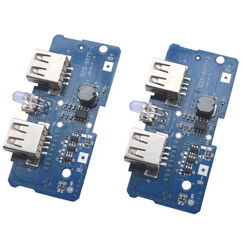 Mua 3 7v Turn 5v 2a Boost Module Dual Usb Charging Circuit Board Pcb Board With Led Light For