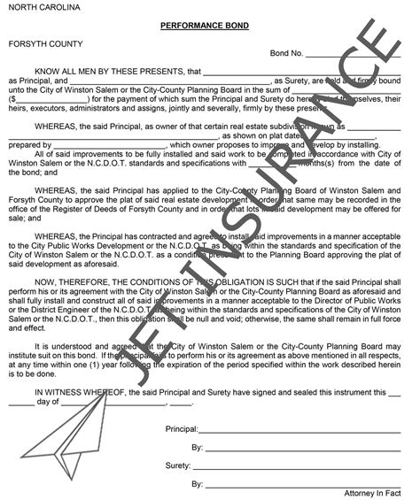 North Carolina Winston Salem And Forsyth County Site Improvement Bond