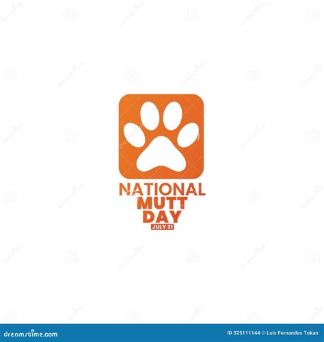 National Mutt Day July 31 Stock Vector Illustration Of Holiday