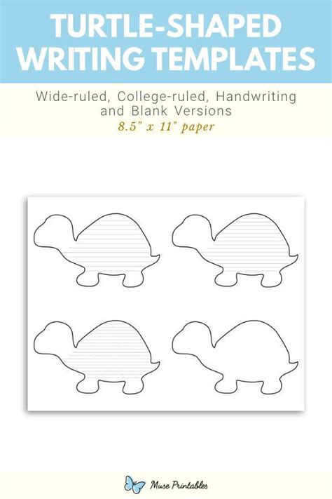 Printable Turtle Shaped Writing Templates Writing Templates Writing