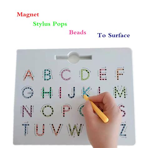 Magnetic Drawing Alphabet Tracing Board Learning Abc Preschool Board