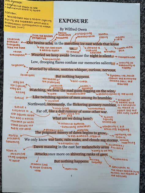 Exposure In English Literature Notes English Literature Poems