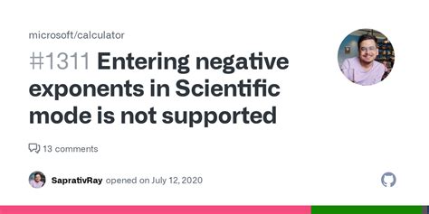 Entering Negative Exponents In Scientific Mode Is Not Supported · Issue