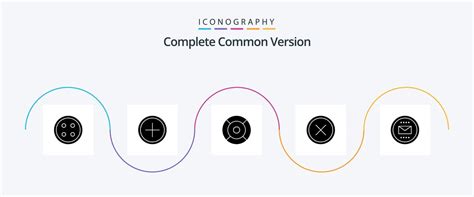 Complete Common Version Glyph Icon Pack Including Cross Circle New