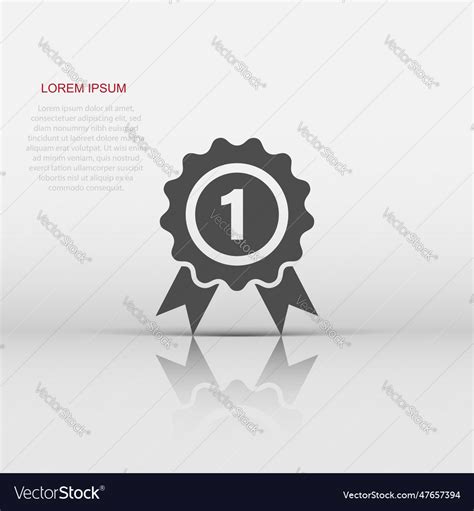 Winner Icon In Flat Style Rosette Award On White Vector Image