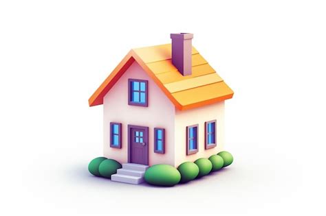 Una Casa Con Techo Amarillo Y Un Techo Rojo Con Techo Amarillo Foto