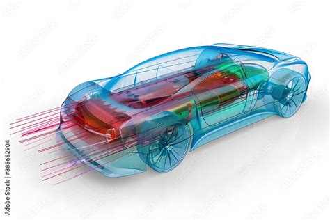 In Depth Aerodynamic Car Design Visualization Detailed Fluid Flow And Pressure Distribution