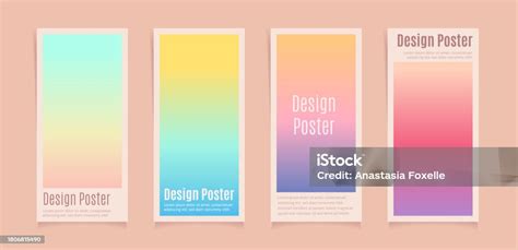 텍스트를 위한 공간이 있는 트렌디한 흐림 그라데이션 게시물 세트입니다 소셜 미디어 게시물에 대한 빈티지 Y2k 파스텔 컬러 배너 컬렉션입니다 미니멀리스트 흐릿한 추상 수직