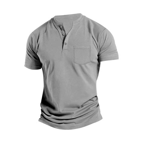 Yanhoo Henley Shirts For Men Big And Tall Muscle Henley Shirts Short
