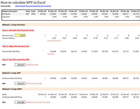 How To Calculate Npv In Excel Using Formulae Techtites
