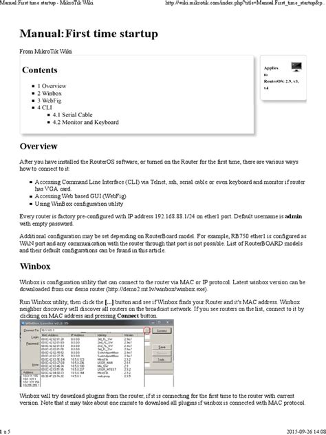 Mikrotik Wiki Init Setup Pdf Command Line Interface Router Computing