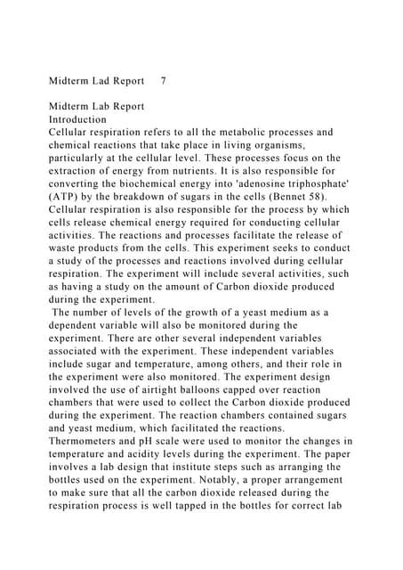 Midterm Lad Report 7midterm Lab Reportintroductioncell Docx